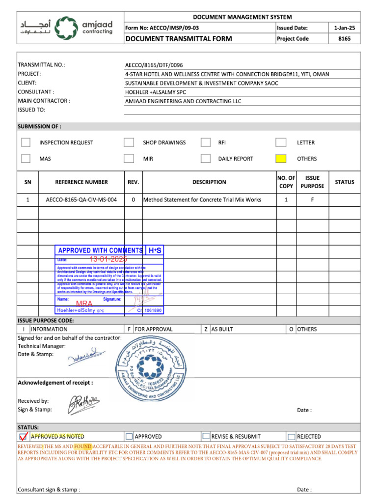 AECCO-8165-DTF-0096 (Method Statement For Concrete Trial Mix Work ...