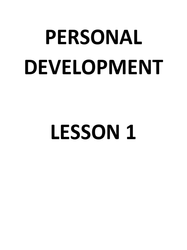 PERSONAL-DEVELOPMENT-LESSON-1 | PDF