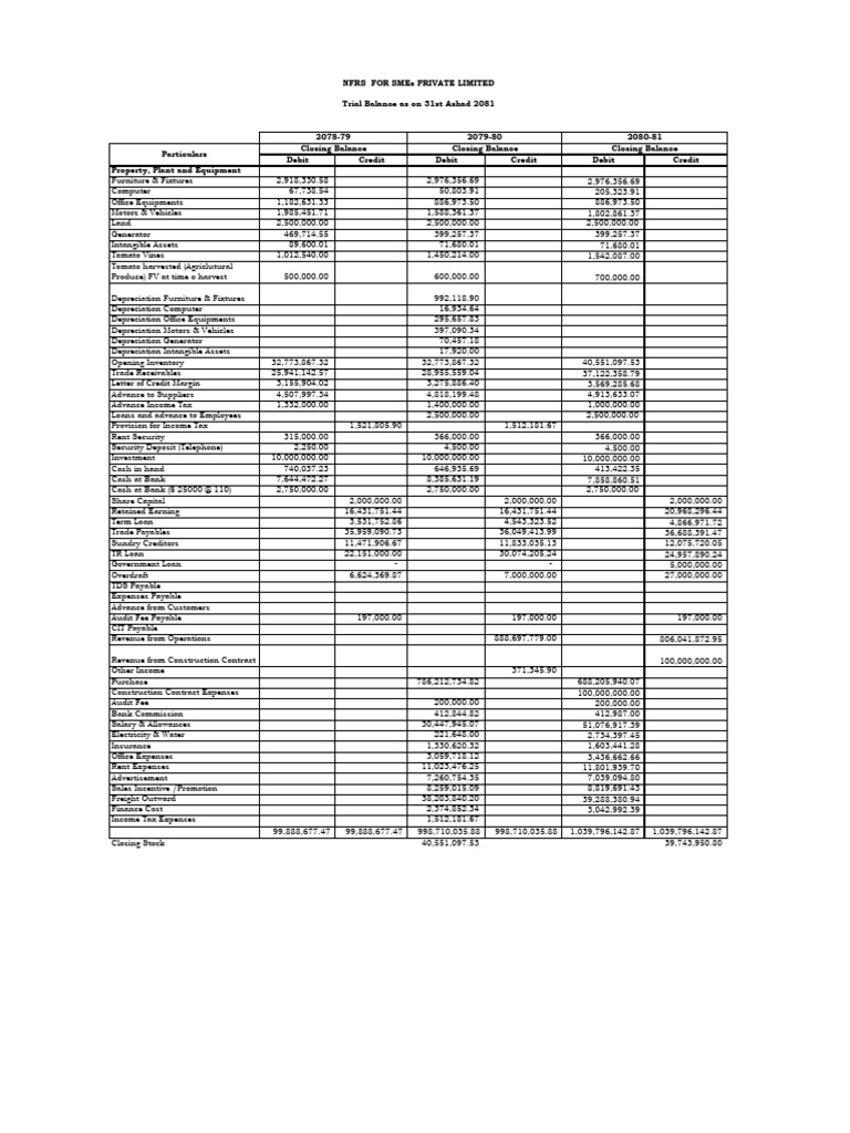 Sample of NFRS For SMEs | PDF | Depreciation | Valuation (Finance)