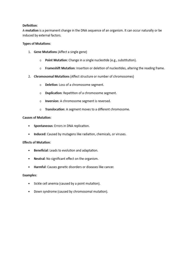 Understanding Genetic Mutations | PDF