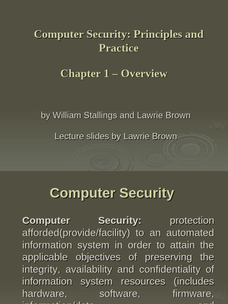 Ch01 Introduction CIA Triad | PDF | Security | Computer Security