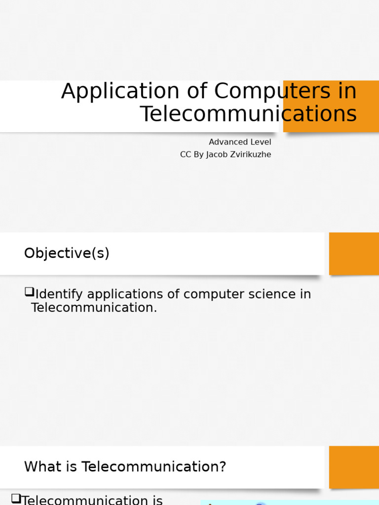 Technoprenuership-Application of Computers in Telecommunication | PDF