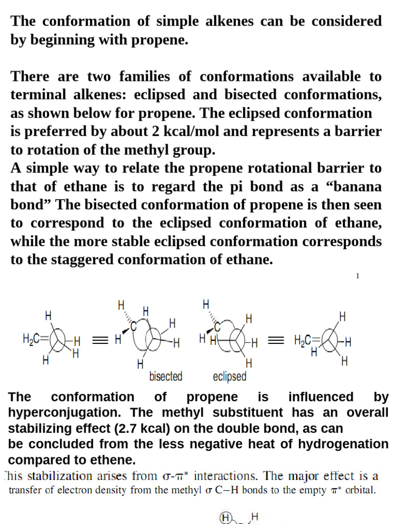 Conformational Analysis -CH and Derivatives | PDF | Conformational Isomerism | Alkene