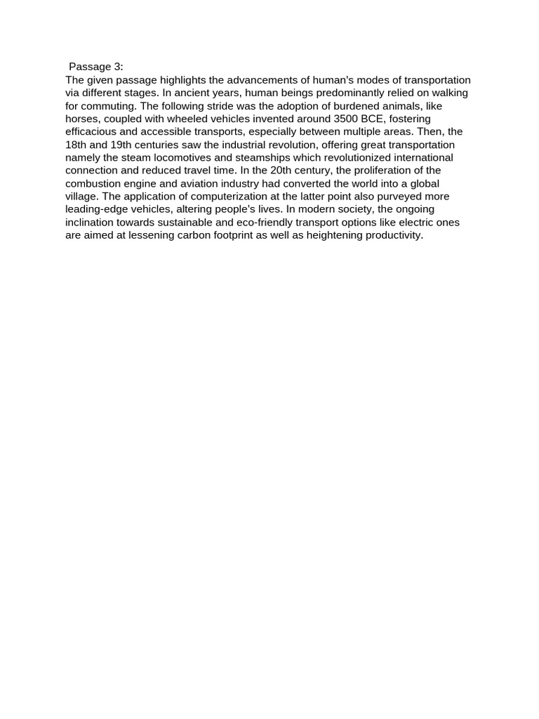 Evolution of Human Transportation Methods | PDF