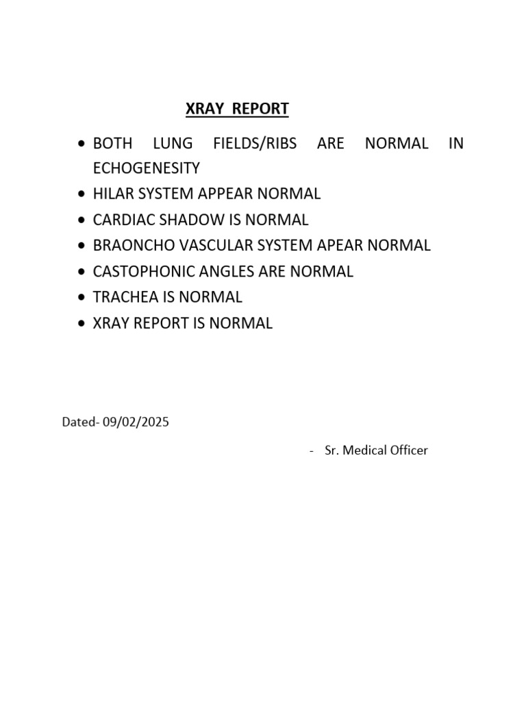 Xray Report | PDF