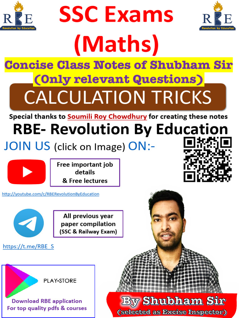 SSC Exam Maths Calculation Tricks | PDF