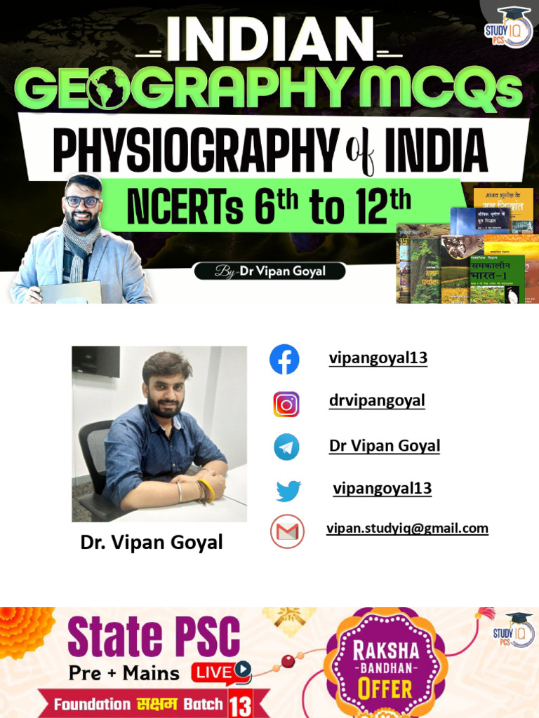 Indian Physiography MCQs | PDF
