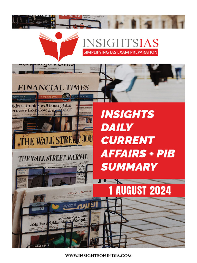 Daily Current Affairs PIB Summary 1 August 2024 | PDF | Climate Change ...