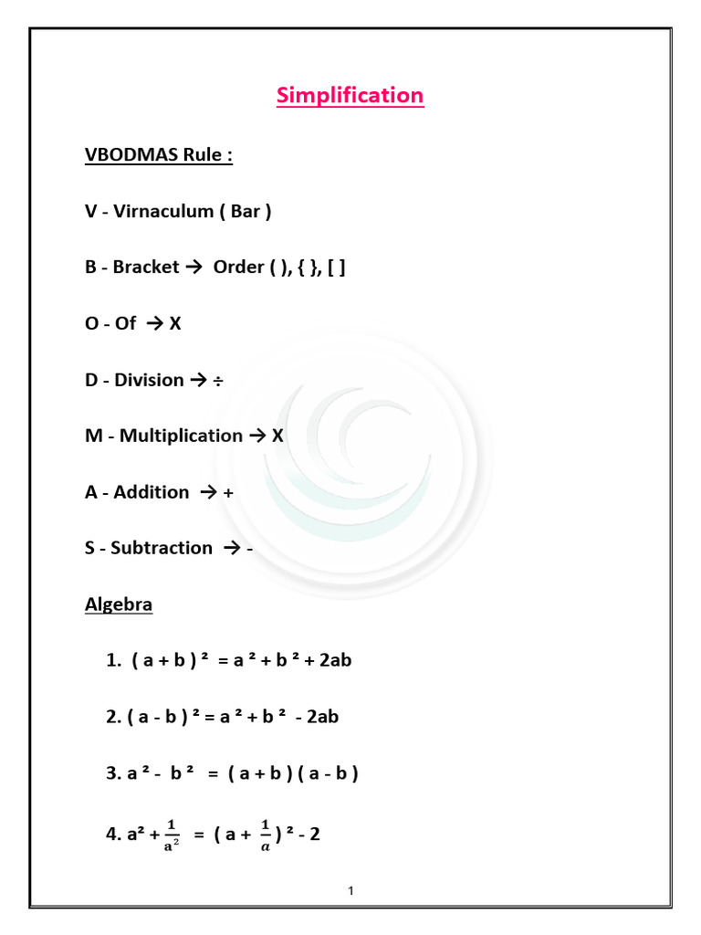Page From TNPSC Maths Formula EM | PDF