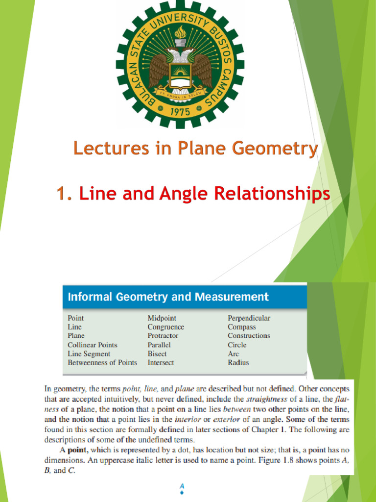 1.0 Line and Angle Relationships | PDF
