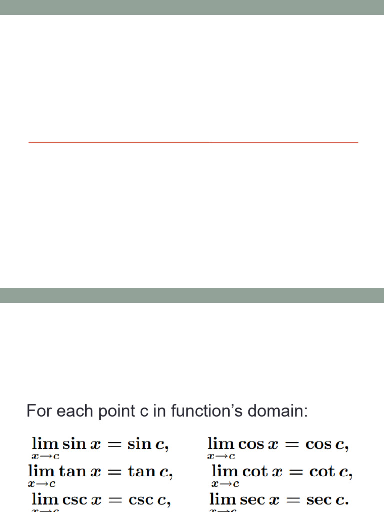 Trigonometric Limits and Differentiation | PDF | Logarithm ...