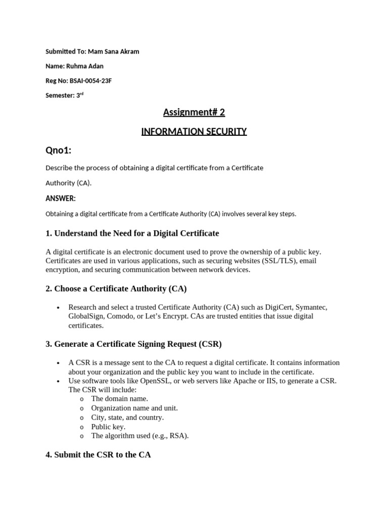 _INFO_SECU_ASSIG | PDF | Public Key Certificate | Public Key Cryptography