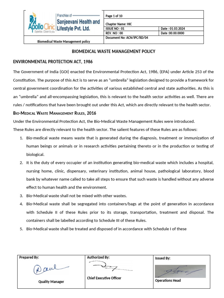 RD 04 Biomedical Waste Management | PDF | Waste | Waste Management