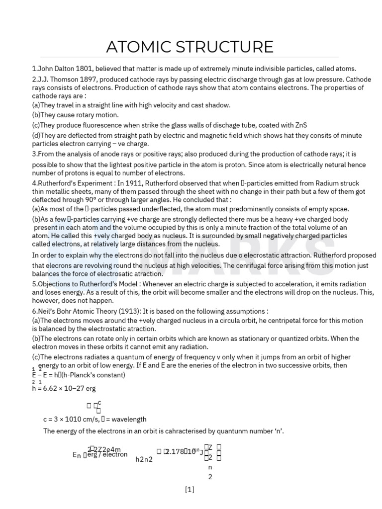 02 Atomic Structure Formula Sheets Getmarks App Pdf Pdf Atomic Orbital Electron