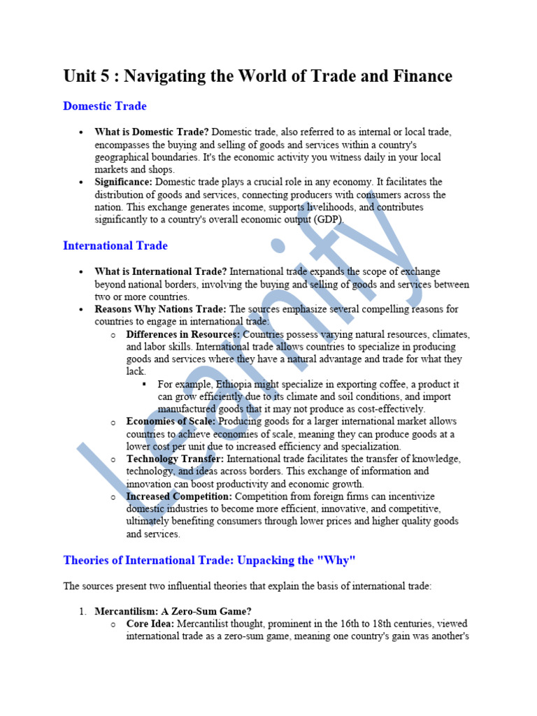 Grade 11 Economics Unit 5 | PDF | Exchange Rate | Balance Of Payments
