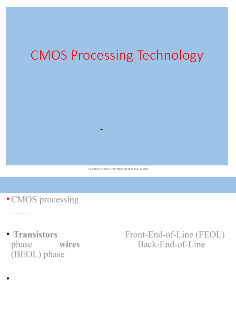 Unit 2 CMOS Fabrication-KS | PDF | Semiconductor Device Fabrication | Field Effect Transistor