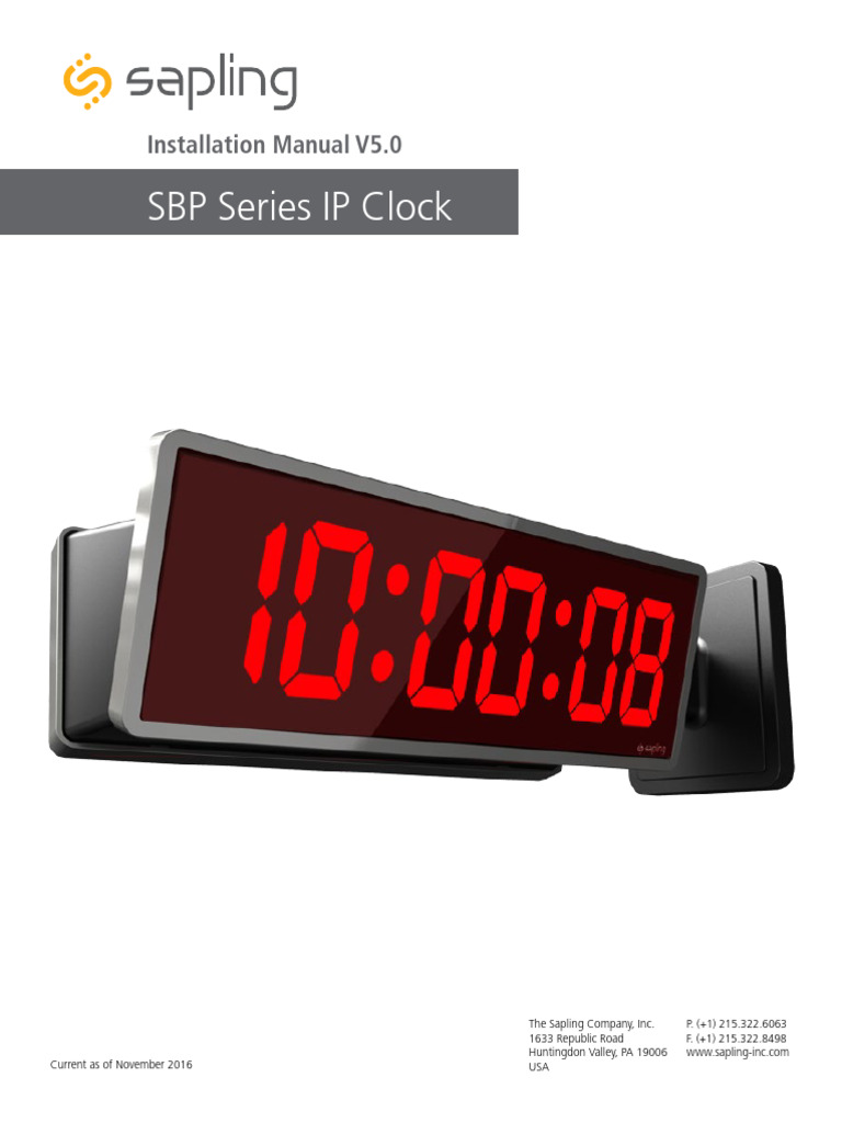 SBP Series IP Clock Installation Guide | PDF | Ip Address | Computer ...