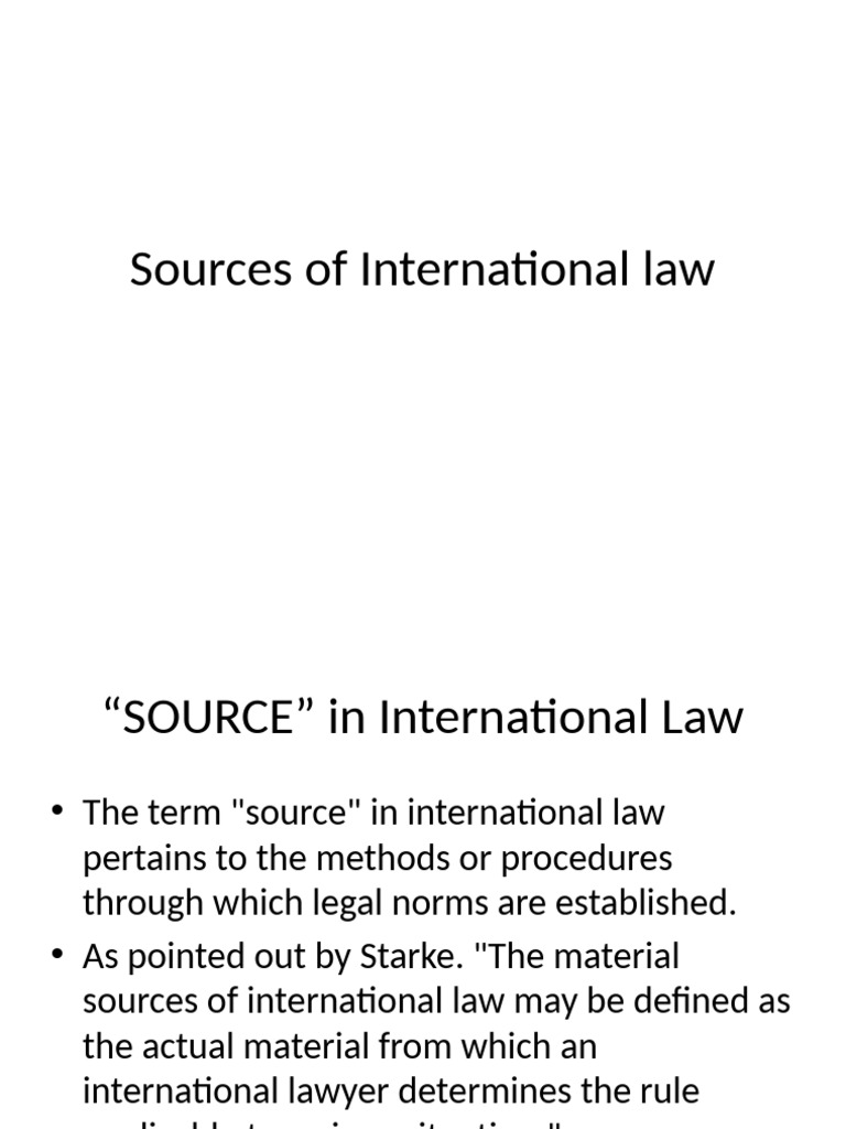 Sources of International Law | PDF | International Law | Treaty