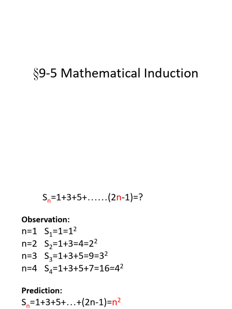 9-5 Mathematical Induction | PDF | Mathematical Proof | Mathematics