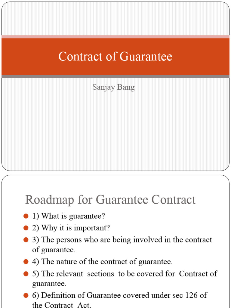 Contract of Guarantee | PDF | Guarantee | Surety