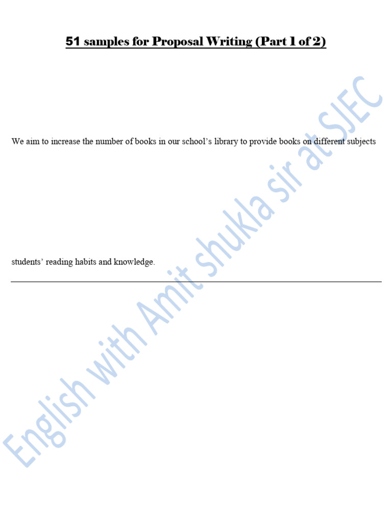 School Proposal Writing Samples | PDF | First Aid | Schools