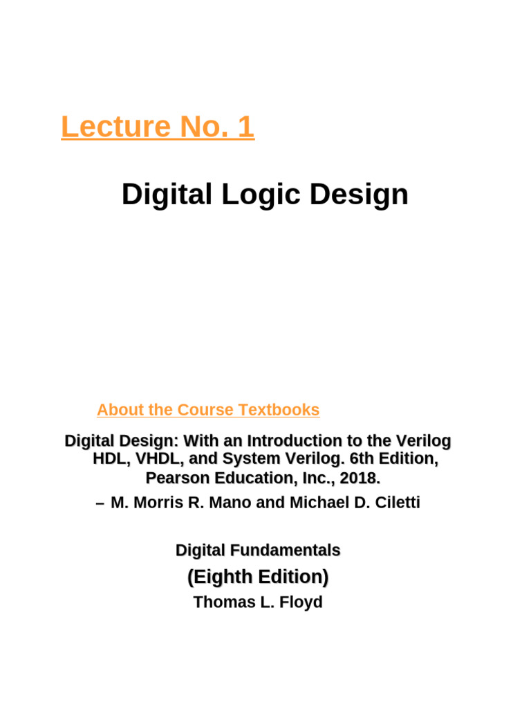 Lecture 1 - 27th Jan, 2025 | PDF | Digital Electronics | Arithmetic