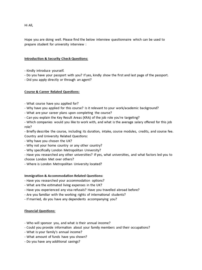 London Met University Interview Guide | PDF