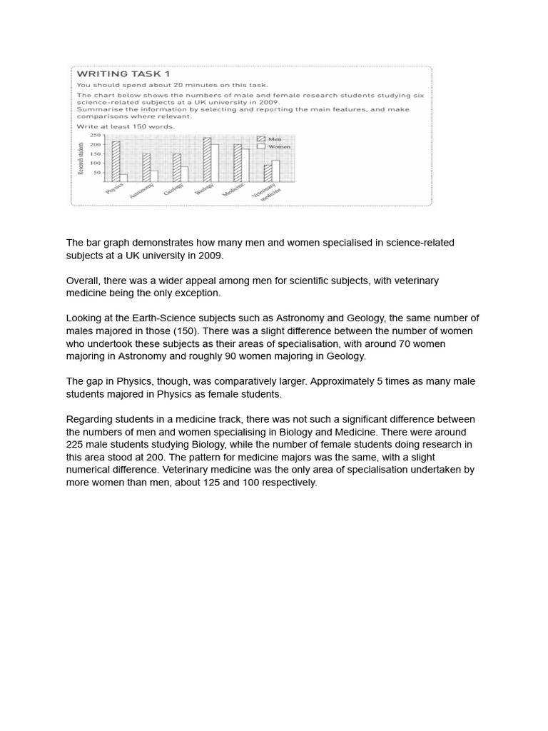 Writing Task 1 Bar Chart | PDF