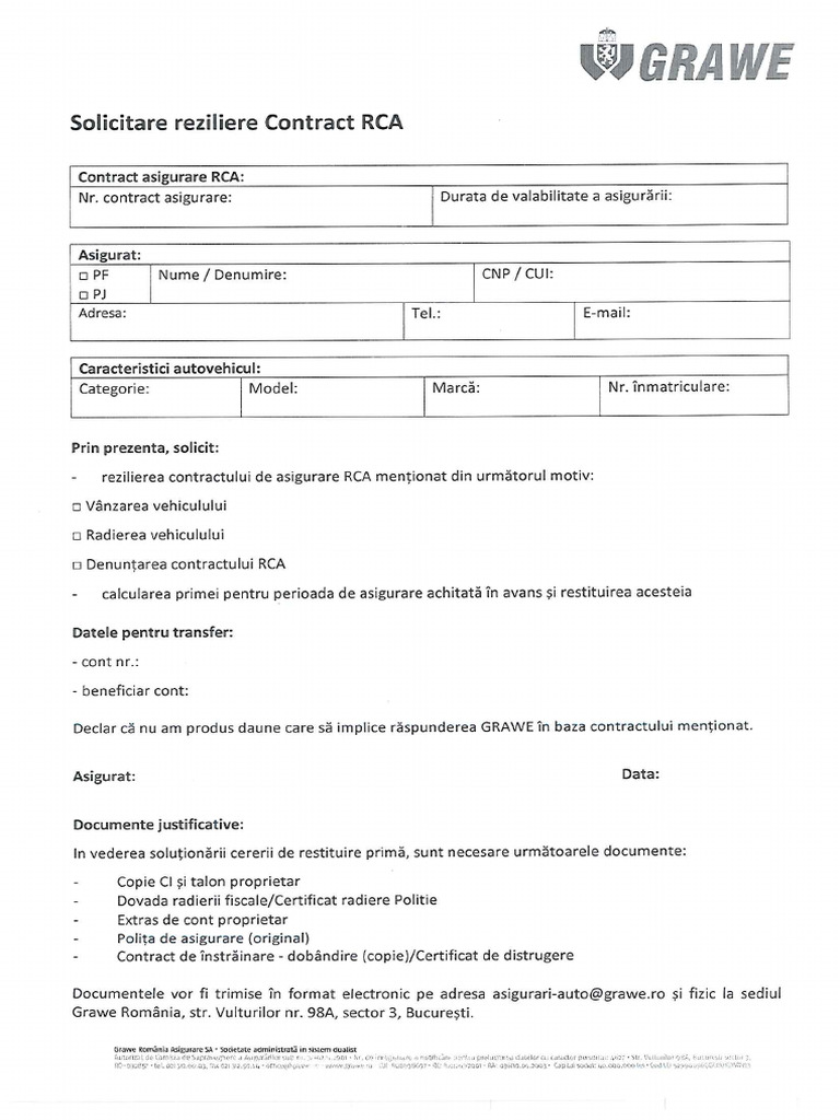 Cerere Restituire Grawe | PDF
