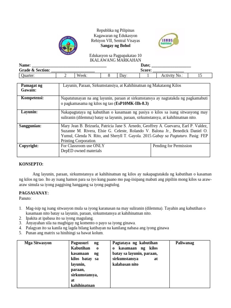 EsP10 Q2 WK8 Day1-2 | PDF