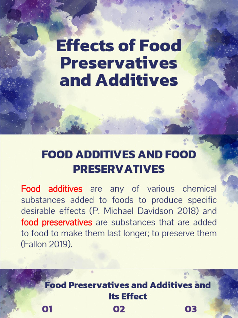 QUARTER 2 WEEK 4 5 Effects of Food Preservatives and Additives | PDF ...