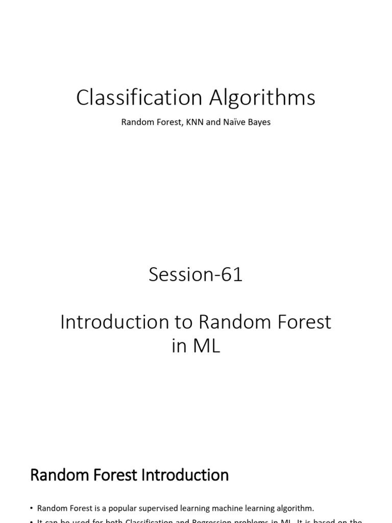 Classification Algorithms | PDF | Statistical Classification | Machine ... Classification Algorithms | PDF | Statistical Classification | Machine ...