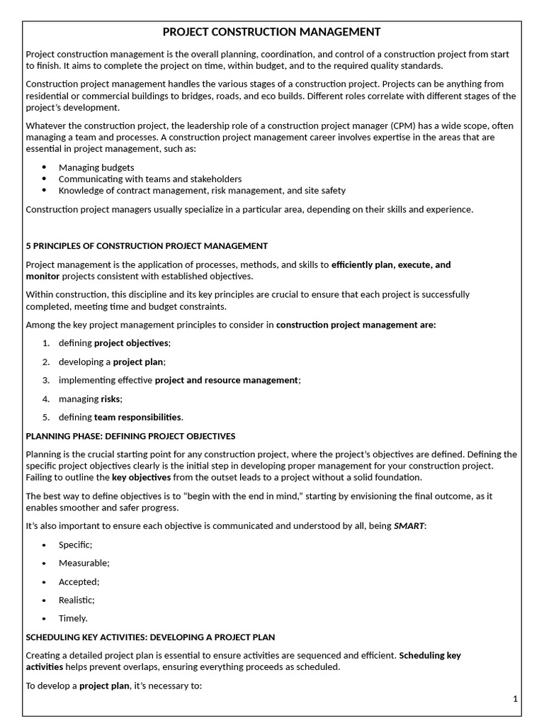 Project Construction Management | PDF | Project Management | Construction Management
