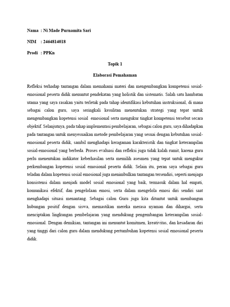 Elaborasi Pemahaman Topik 1 | PDF