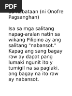 Talumpati - Sa Kabataan Ni Onofre Pagsanghan | PDF