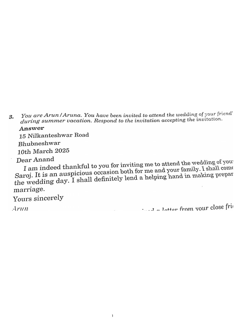 Respond to Invitation | PDF