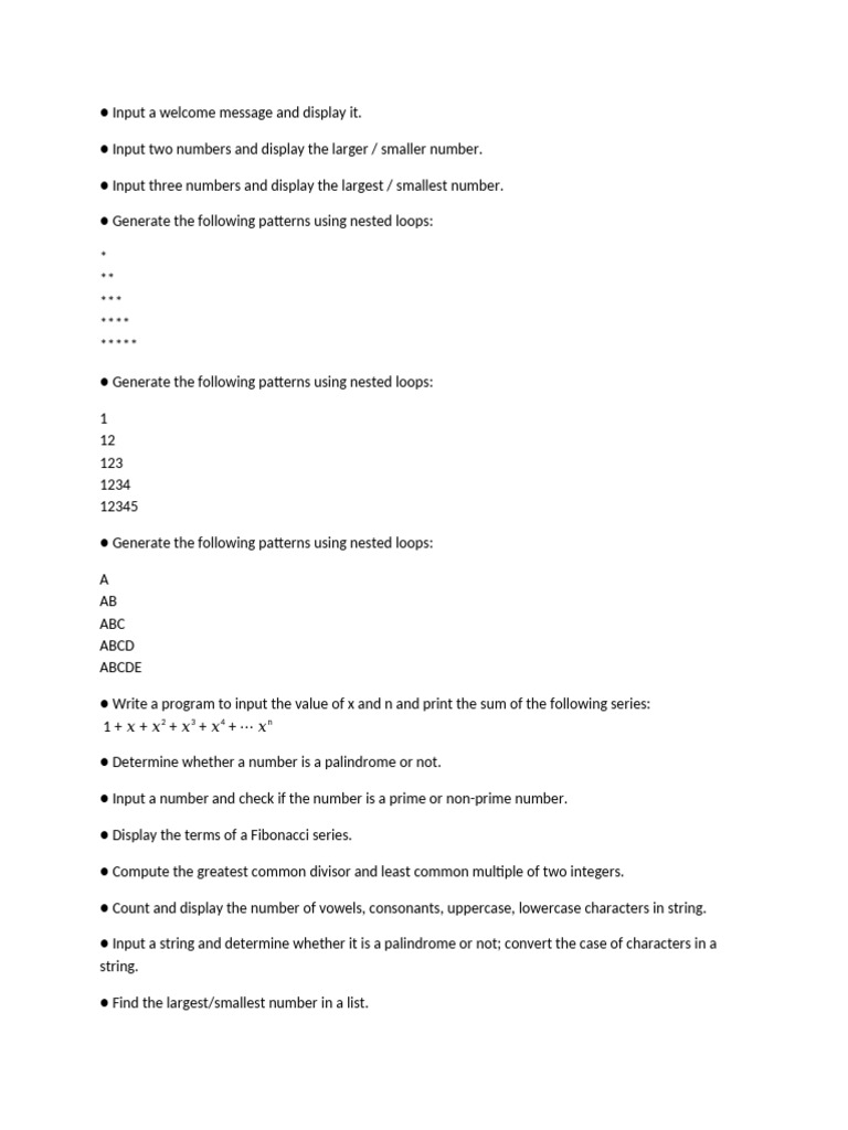Beginner Programming Exercises | PDF