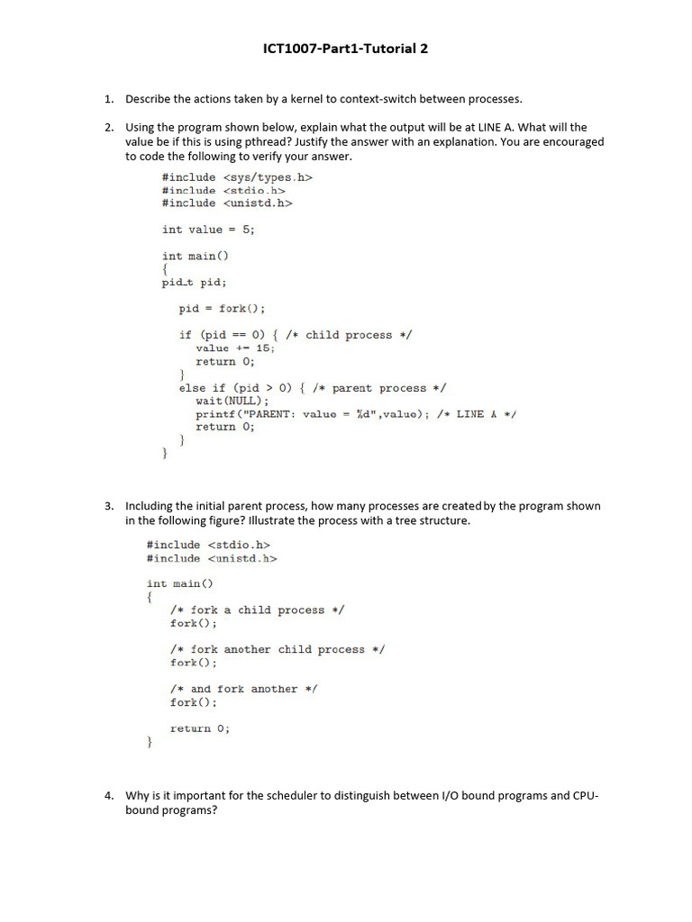 ICT1007 Part1 Tutorial2 (Question) | PDF