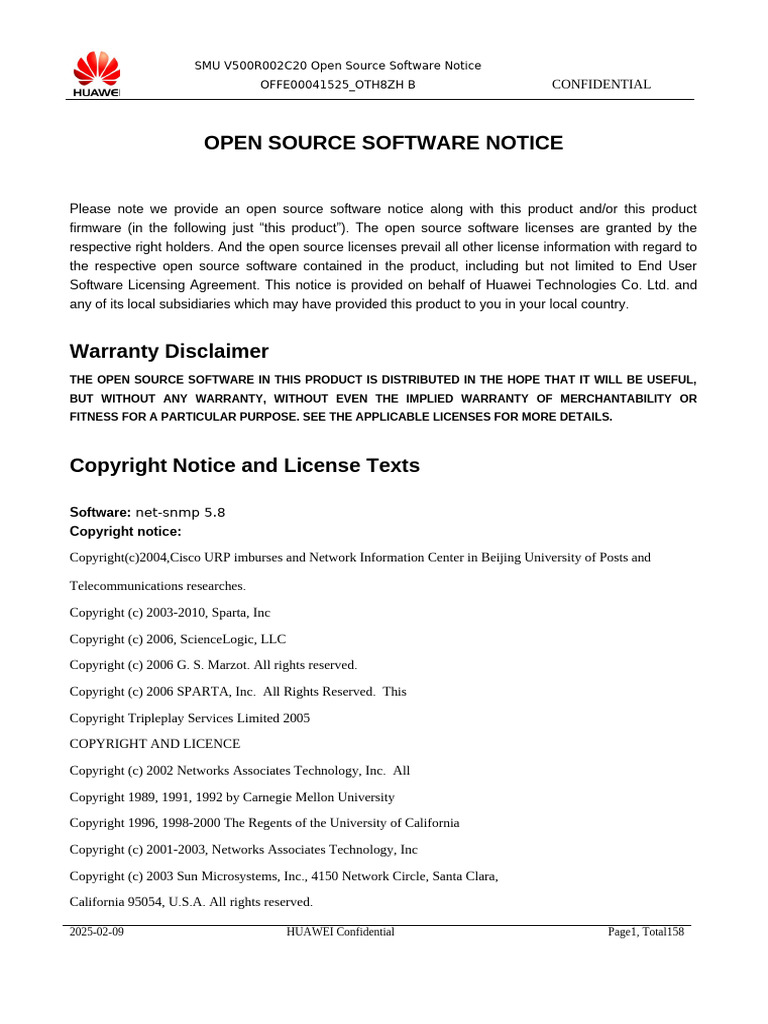SMUV500R002C20 Open Source Software Notice | PDF | License | Free Software