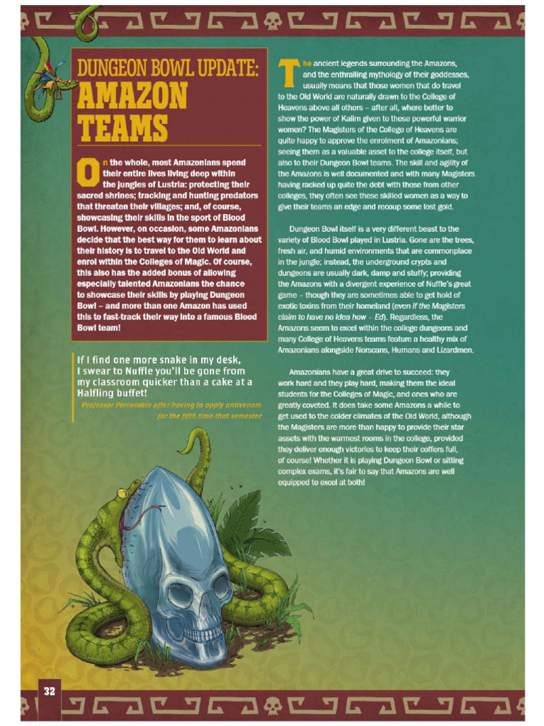 Amazons Rules For Dungeon Bowl | PDF