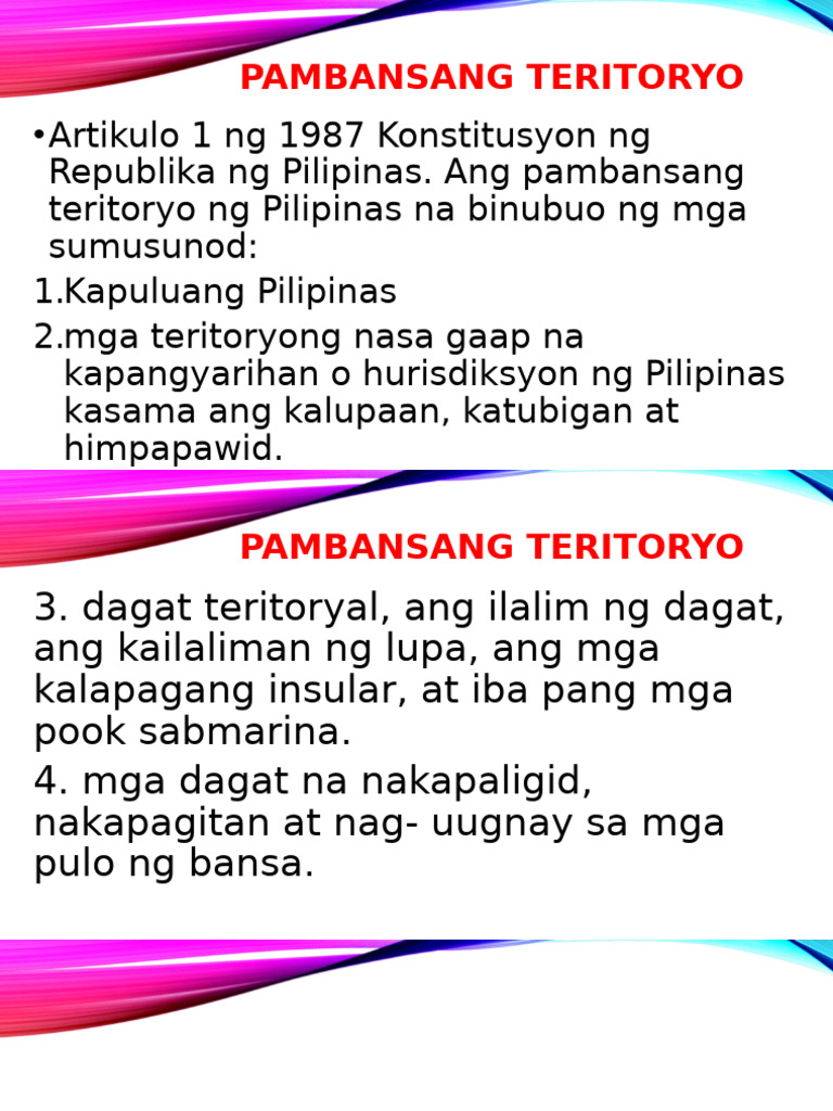 Ang Pambansang Teritoryo | PDF