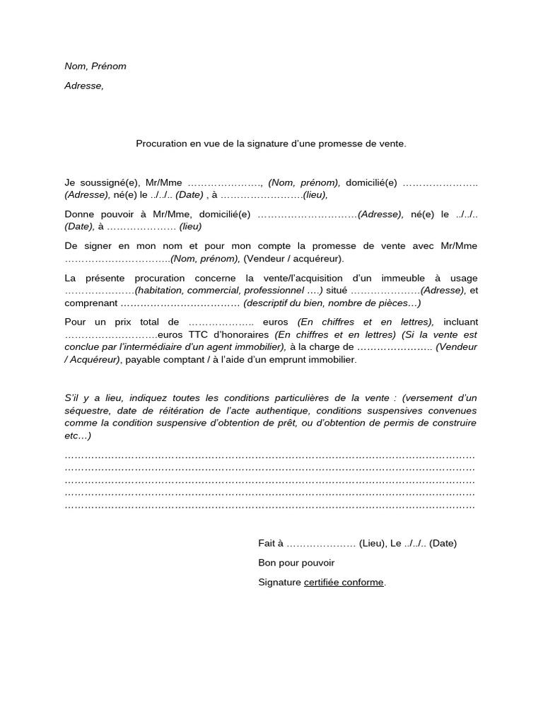 modele_procuration_signature_compromis | PDF