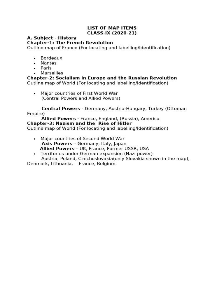 Map Syllabus Social Science Ix 25-01-2025 | PDF