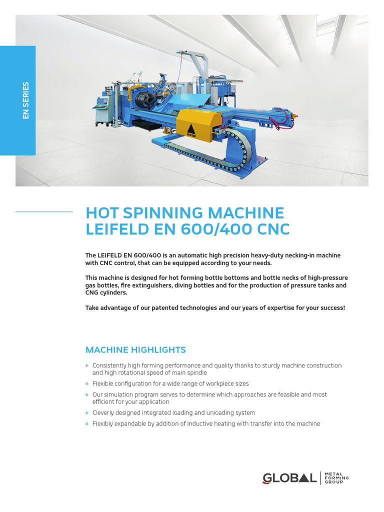Hot Spinning Machine: LEIFELD EN 600/400 | PDF | Numerical Control ...