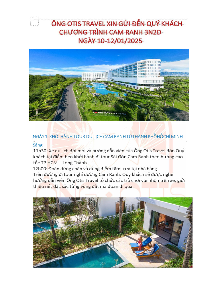 Chương Trình Cam Ranh 3N2Đ - Trustify | PDF