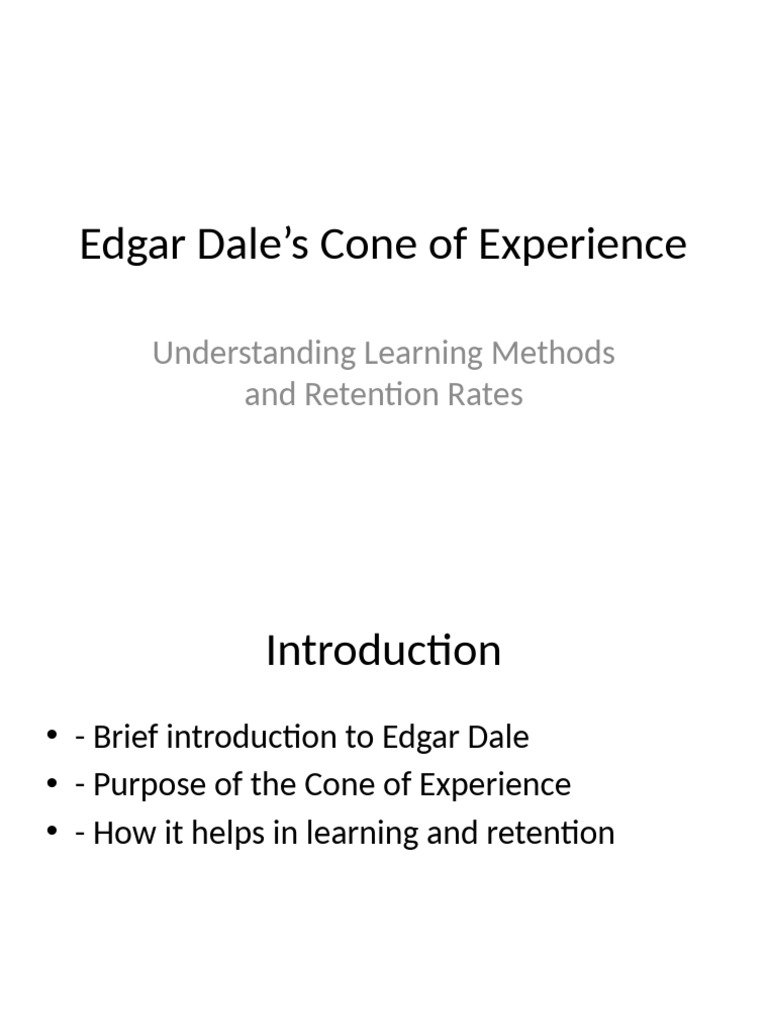 Edgar Dale Cone of Experience | PDF