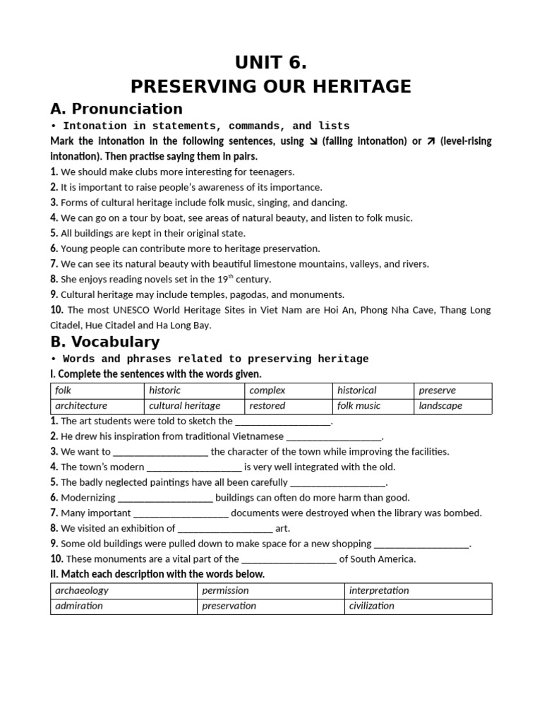 Unit 6 Preserving Our Heritage | PDF | Angkor | Angkor Wat