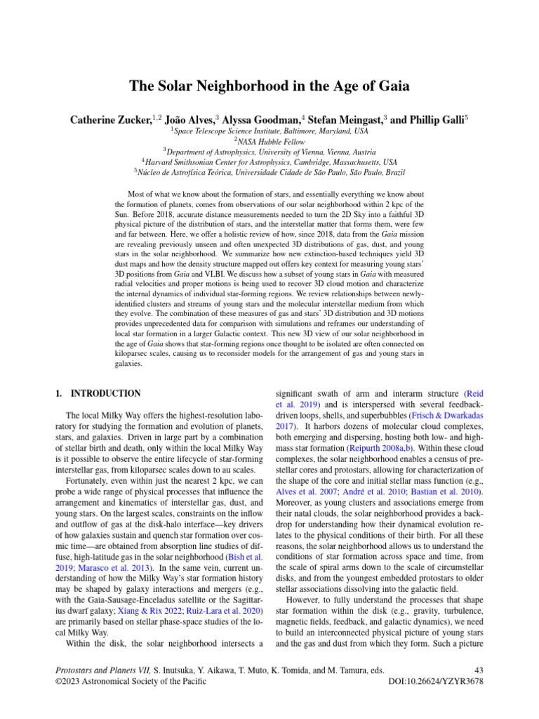 The Solar Neighborhood in the Age of Gaia | PDF | Star Formation | Stars