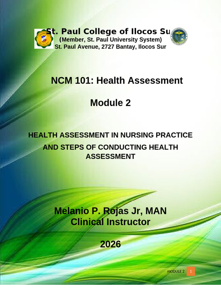 Module 2 HA Steps in Conducting Health Assessment | PDF | Communication | Nonverbal Communication