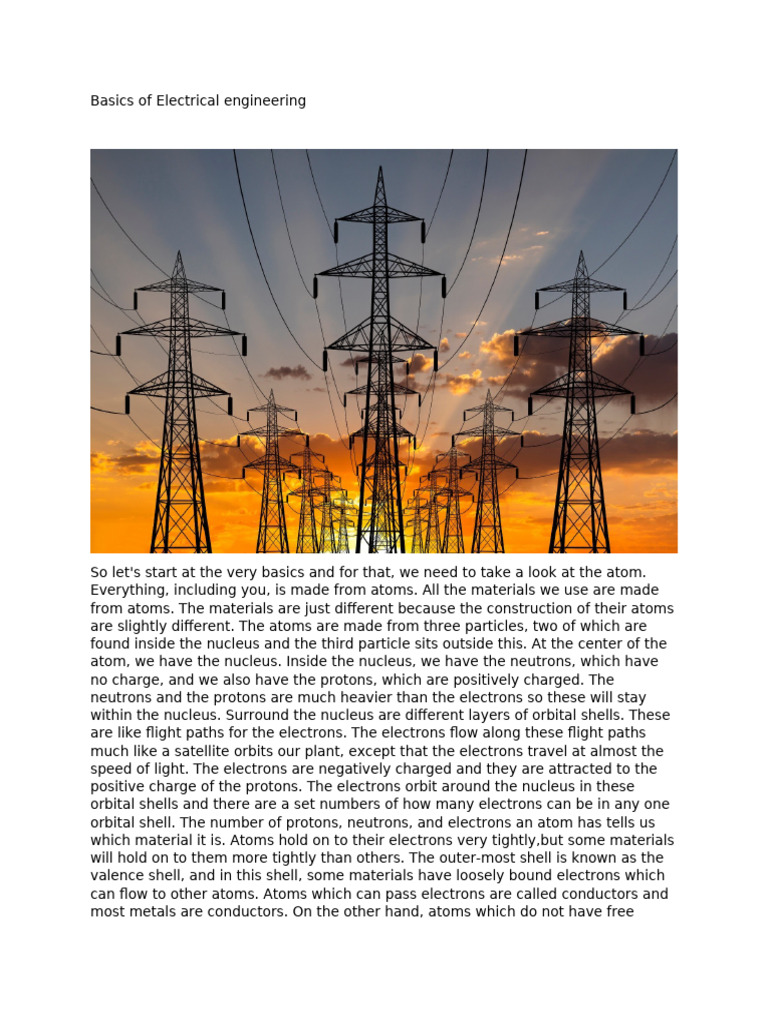 Basics of Electrical engineering | PDF | Voltage | Direct Current